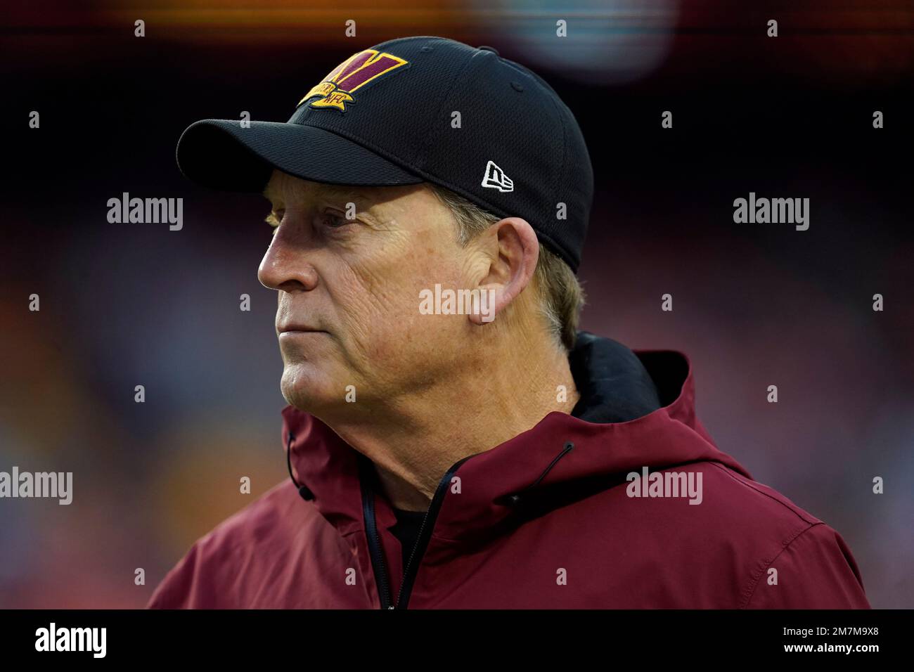 Washington Commanders defensive coordinator Jack Del Rio walks on the ...