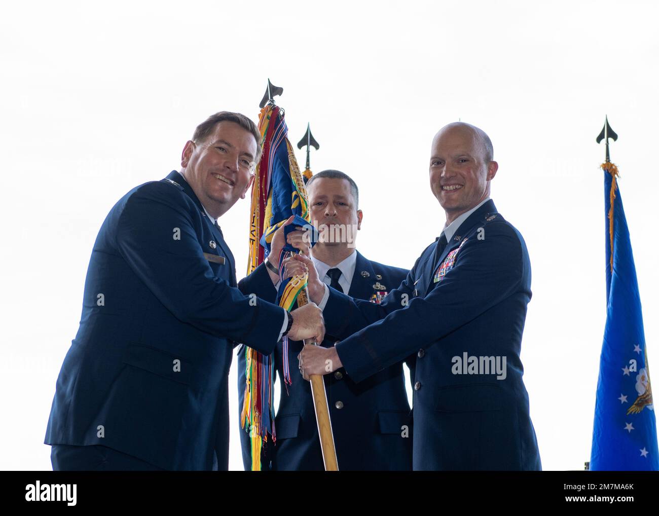 Lt. Col. Joseph Walters (right), 459th Airlift Squadron commander ...