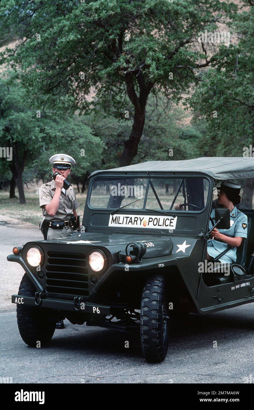 U.S. Army military policemen on patrol in their M-151 light vehicle ...