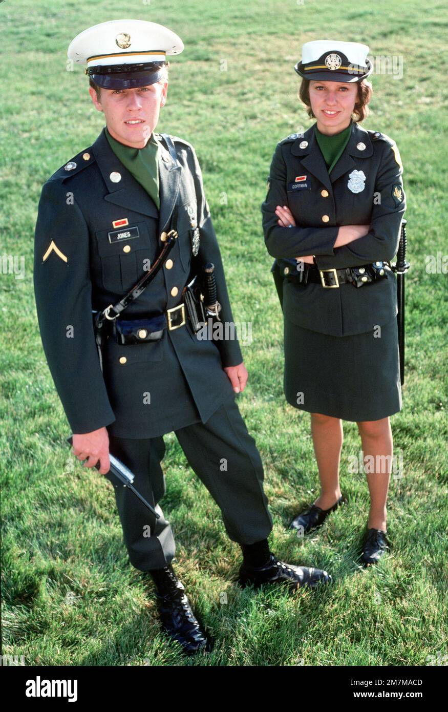 A U.S. Army military policewoman and her partner on duty. Country ...