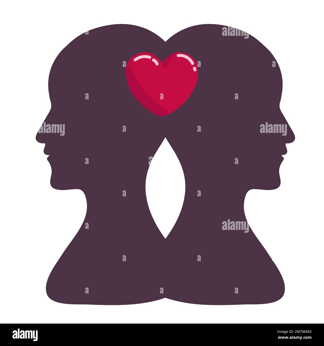 Heart and Brain concept, conflict between emotions and rational ...