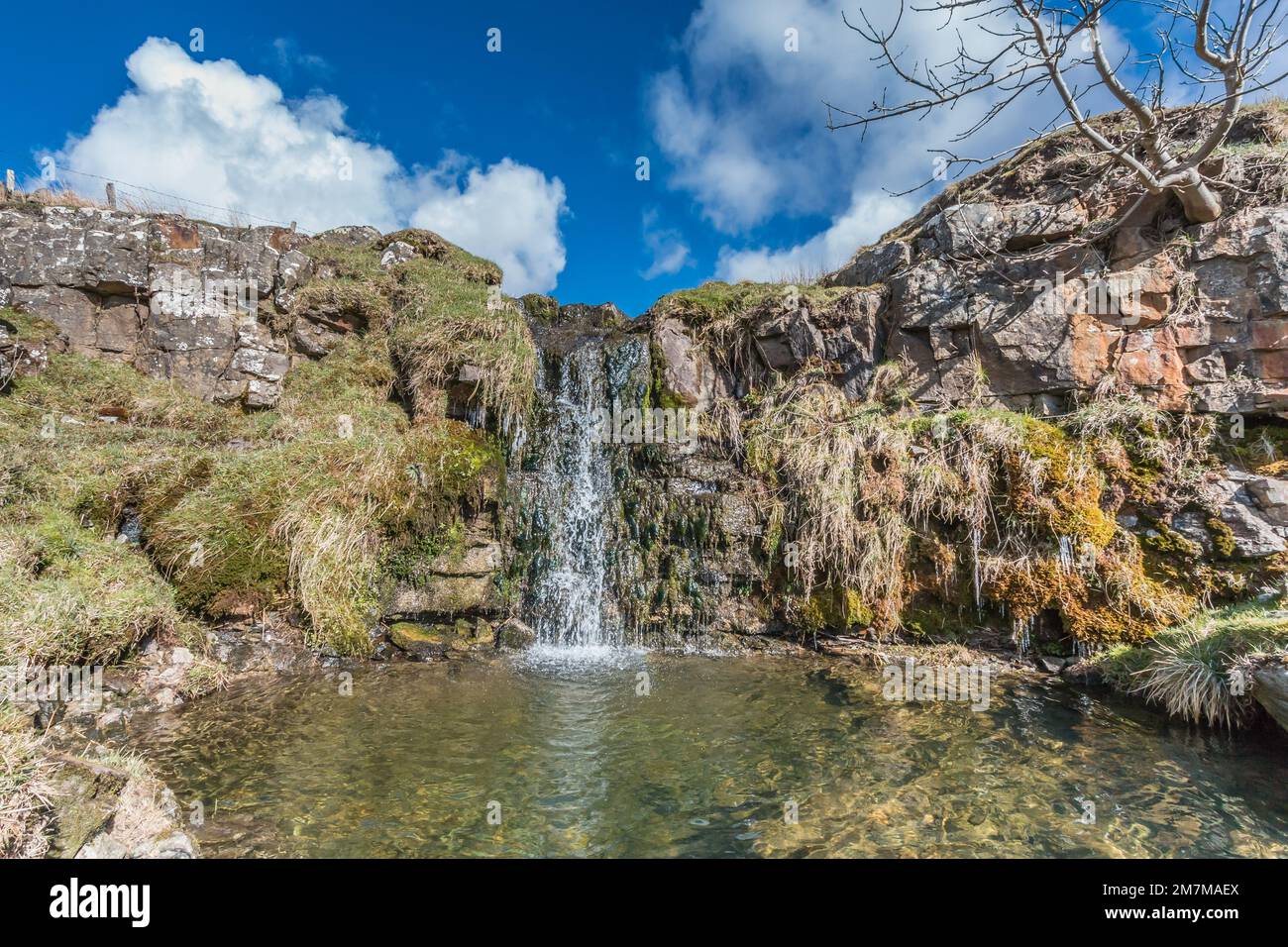 A pictureseque small waterfall and pool in Upper Teesdale in very ...