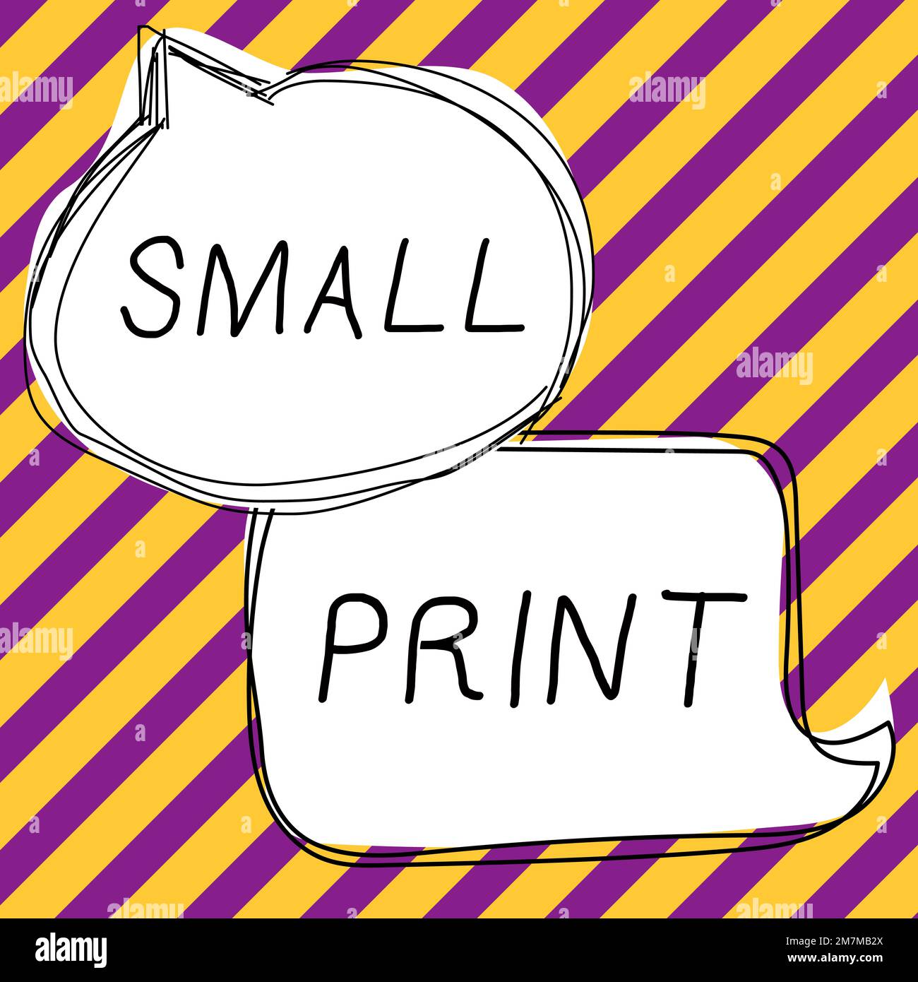 Text caption presenting Small Print. Business concept document that ...