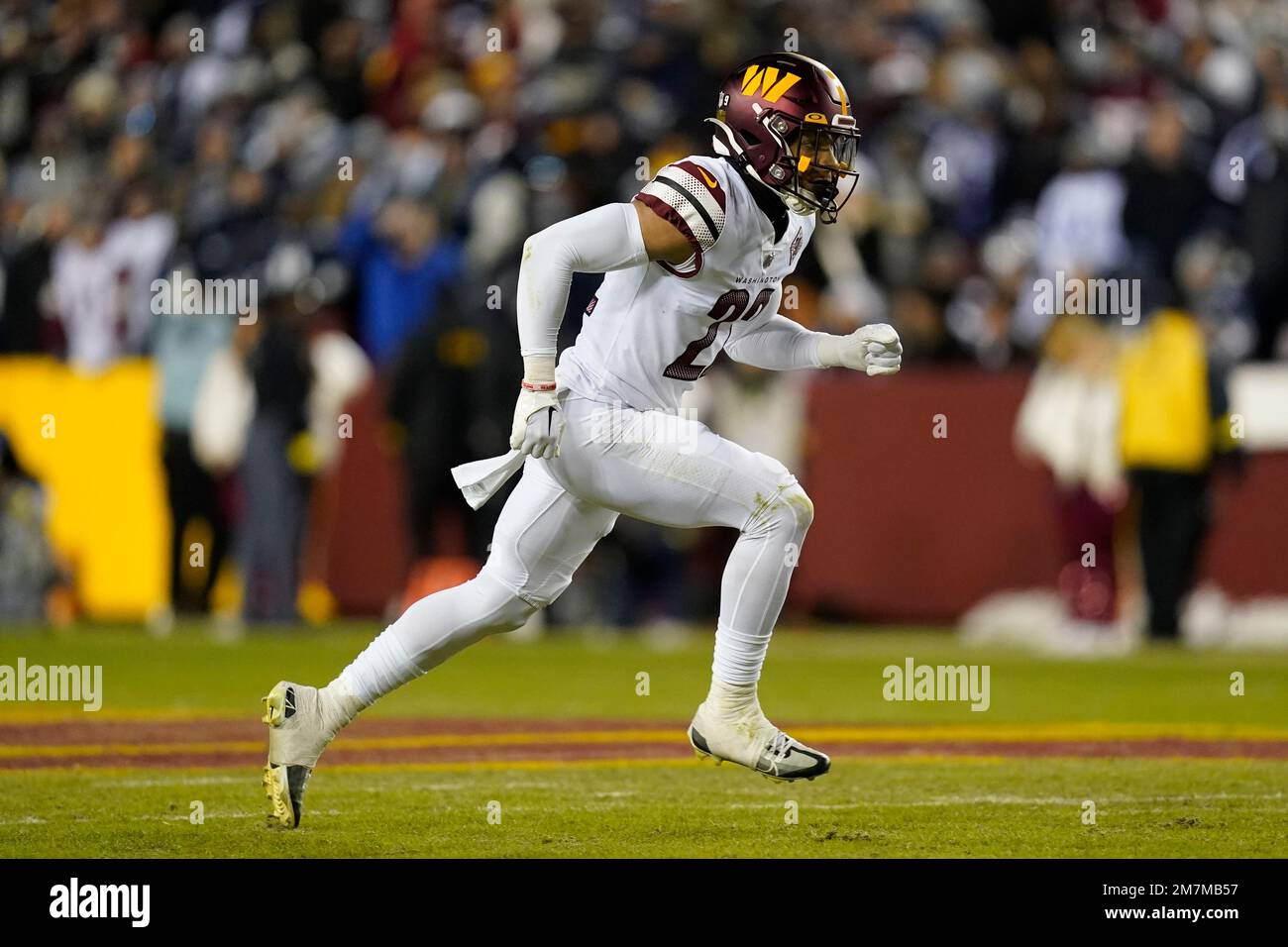 Washington Commanders safety Darrick Forrest runs in the first half of ...