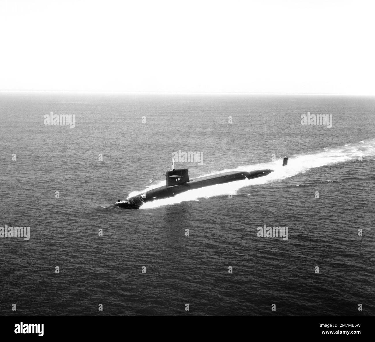 Aerial port bow view of the Lafayette class nuclear-powered strategic ...
