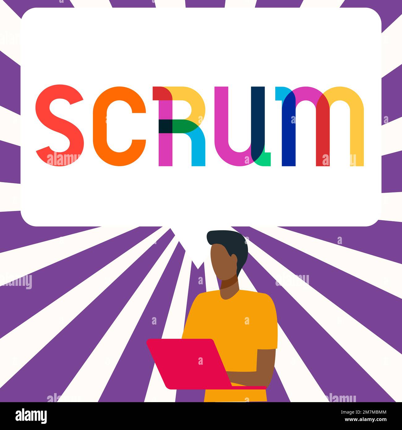 Hand writing sign Scrum. Business concept handwriting as distinct from print written characters ...