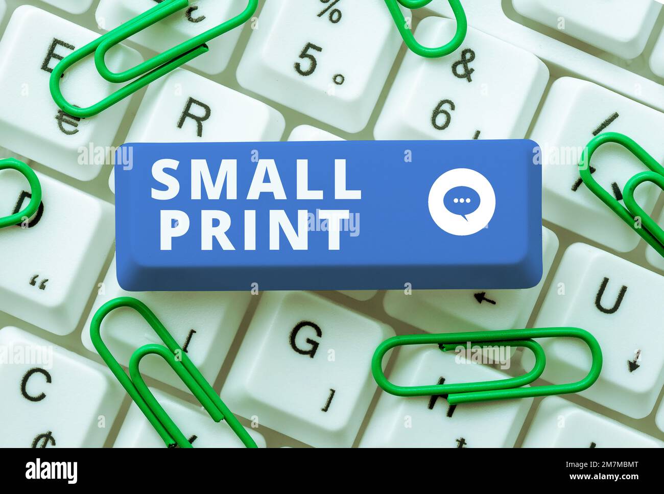 Conceptual caption Small Print, Word Written on document that contains ...