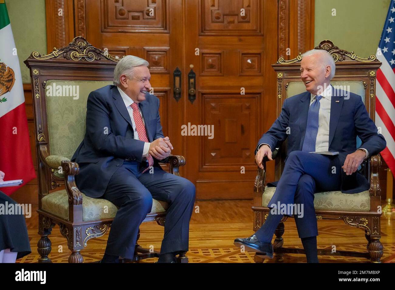 Mexico City, Mexico. 09th Jan, 2023. U.S President Joe Biden, right ...