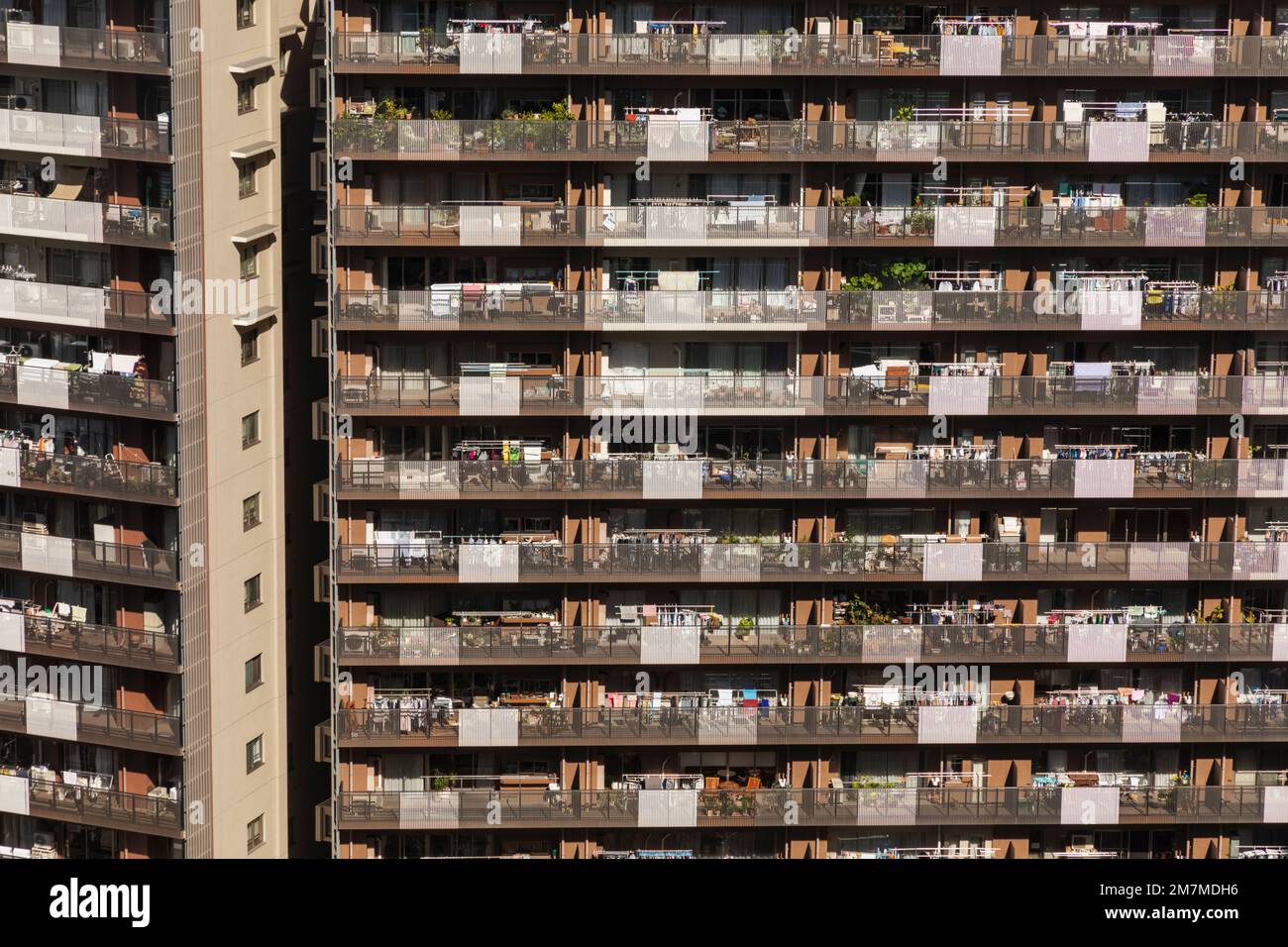 Japan, Honshu, Tokyo, Toyosu, Typical Apartment Block Housing Stock ...