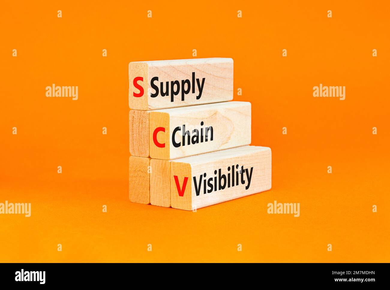 SCV supply chain visibility symbol. Concept words SCV supply chain ...