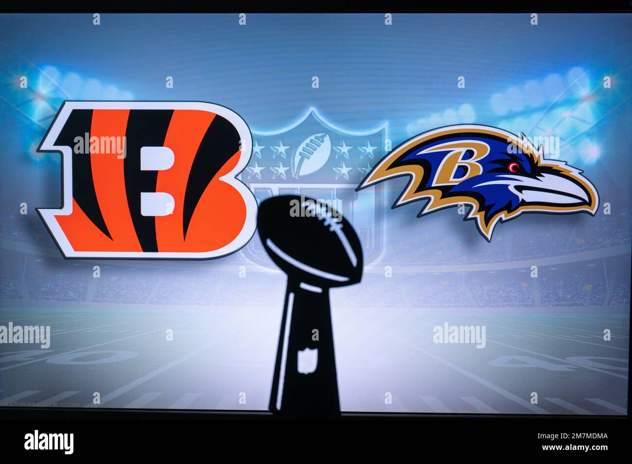 CINCINNATI, USA, JANUARY 10, 2023: Baltimore Ravens vs. Cincinnati ...