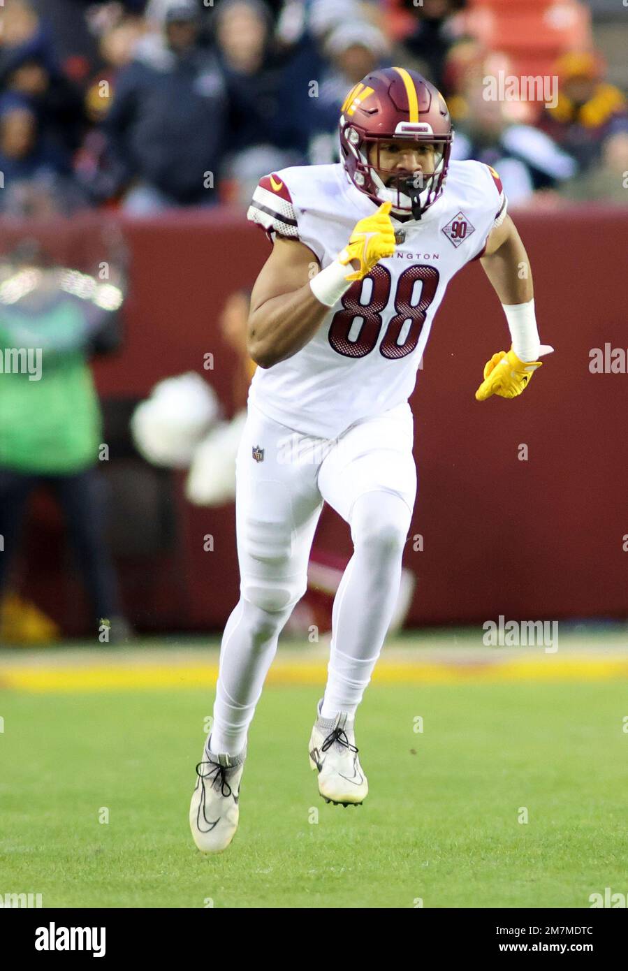 Washington Commanders tight end Armani Rogers (88) runs during an NFL ...