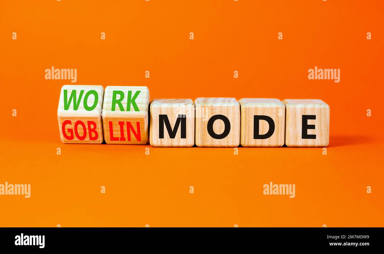 Work or goblin mode symbol. Concept word Work mode Goblin mode on ...