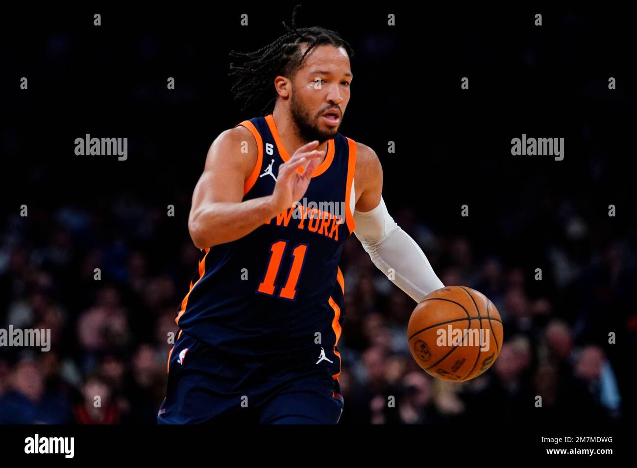 New York Knicks' Jalen Brunson (11) during the first half of an NBA ...