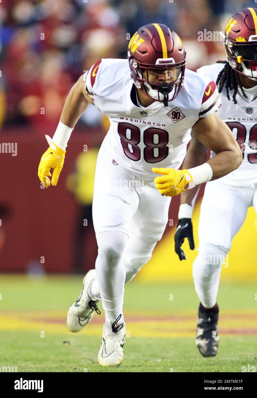 Washington Commanders tight end Armani Rogers (88) runs during an NFL ...
