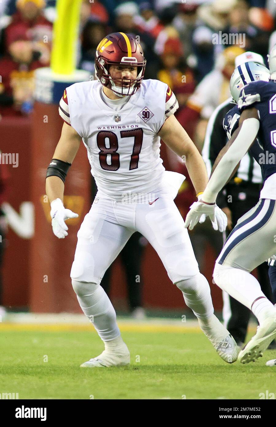 Washington Commanders tight end John Bates (87) runs during an NFL ...
