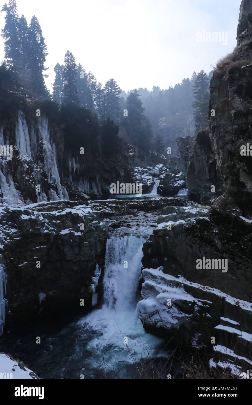 January 10, 2023, Kulgam, Jammu and Kashmir, India: A long exposure ...