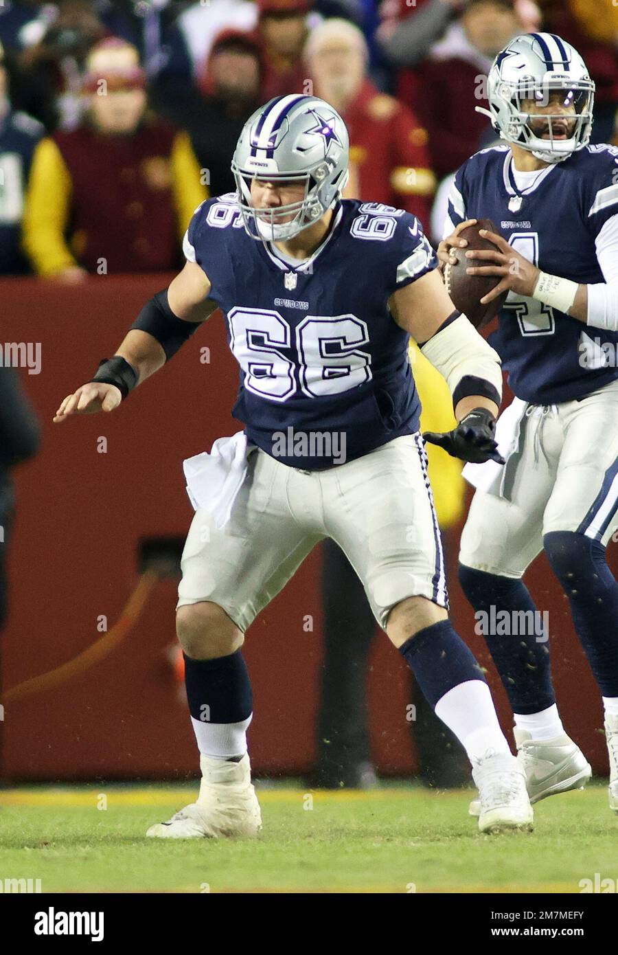 Dallas Cowboys guard Connor McGovern (66) blocks during an NFL football ...