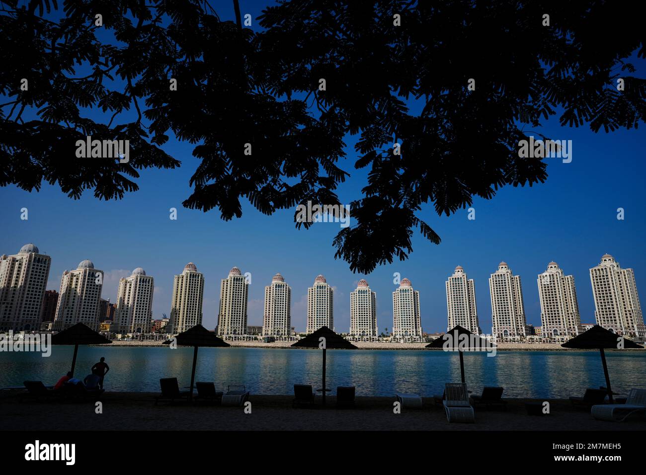 A view of the Bahriya Beach on Pearl Island in Doha, Qatar, Thursday ...