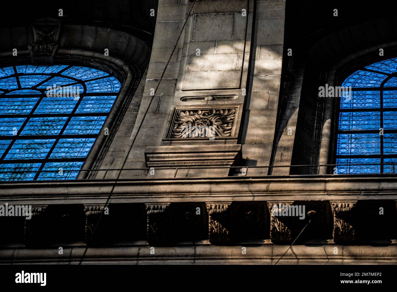 Paris, France - Dec. 27 2022: Arch structure in sunlight in St-Sulpice ...