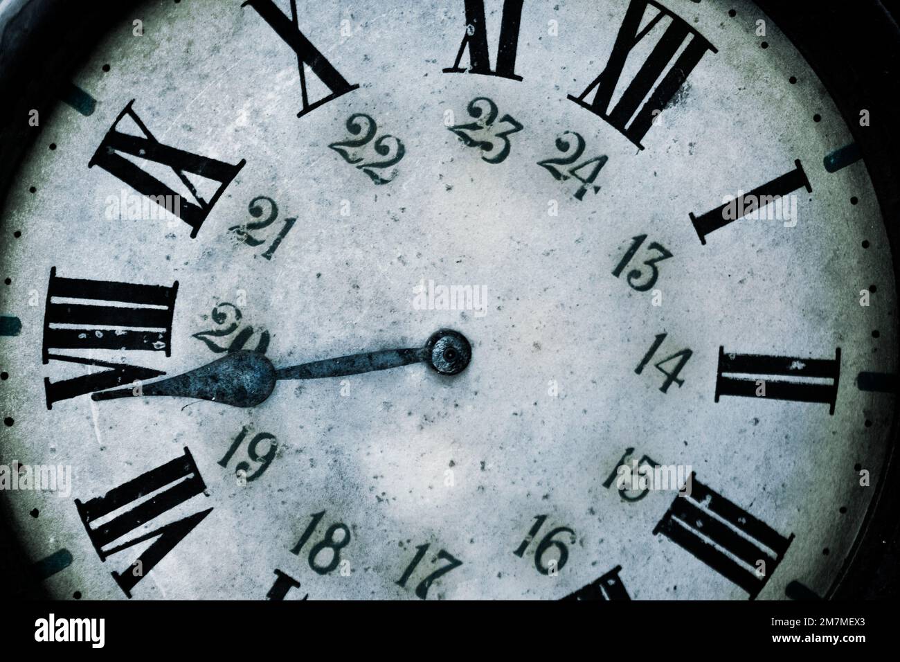 Close up of a strange old clock Stock Photo - Alamy