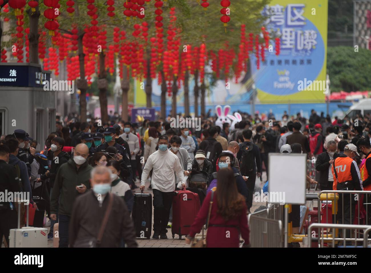 Cross-boundary passengers arrive at Futian Control Point in Shenzhen ...