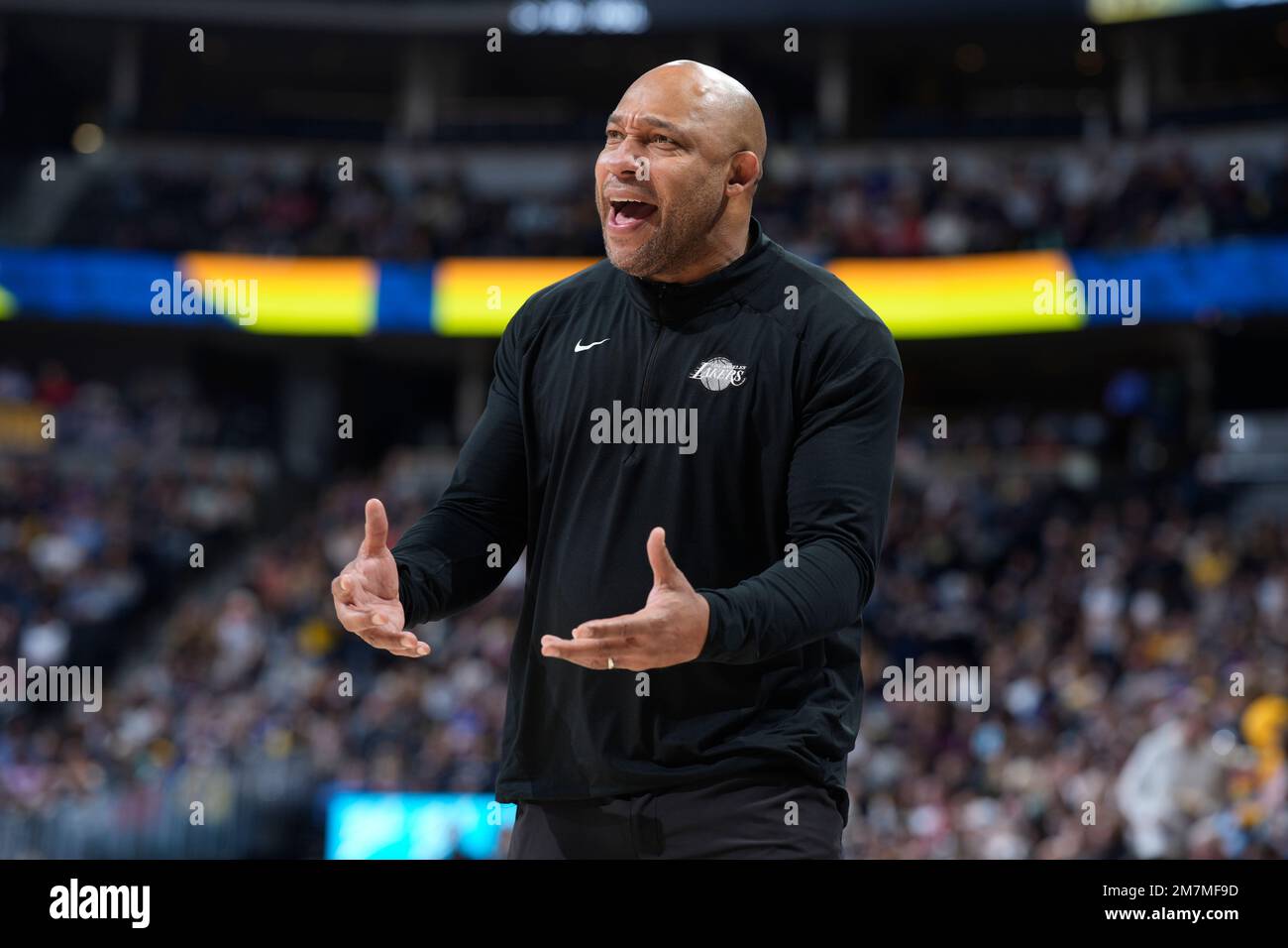 Los Angeles Lakers head coach Darvin Ham argues with referees in the ...