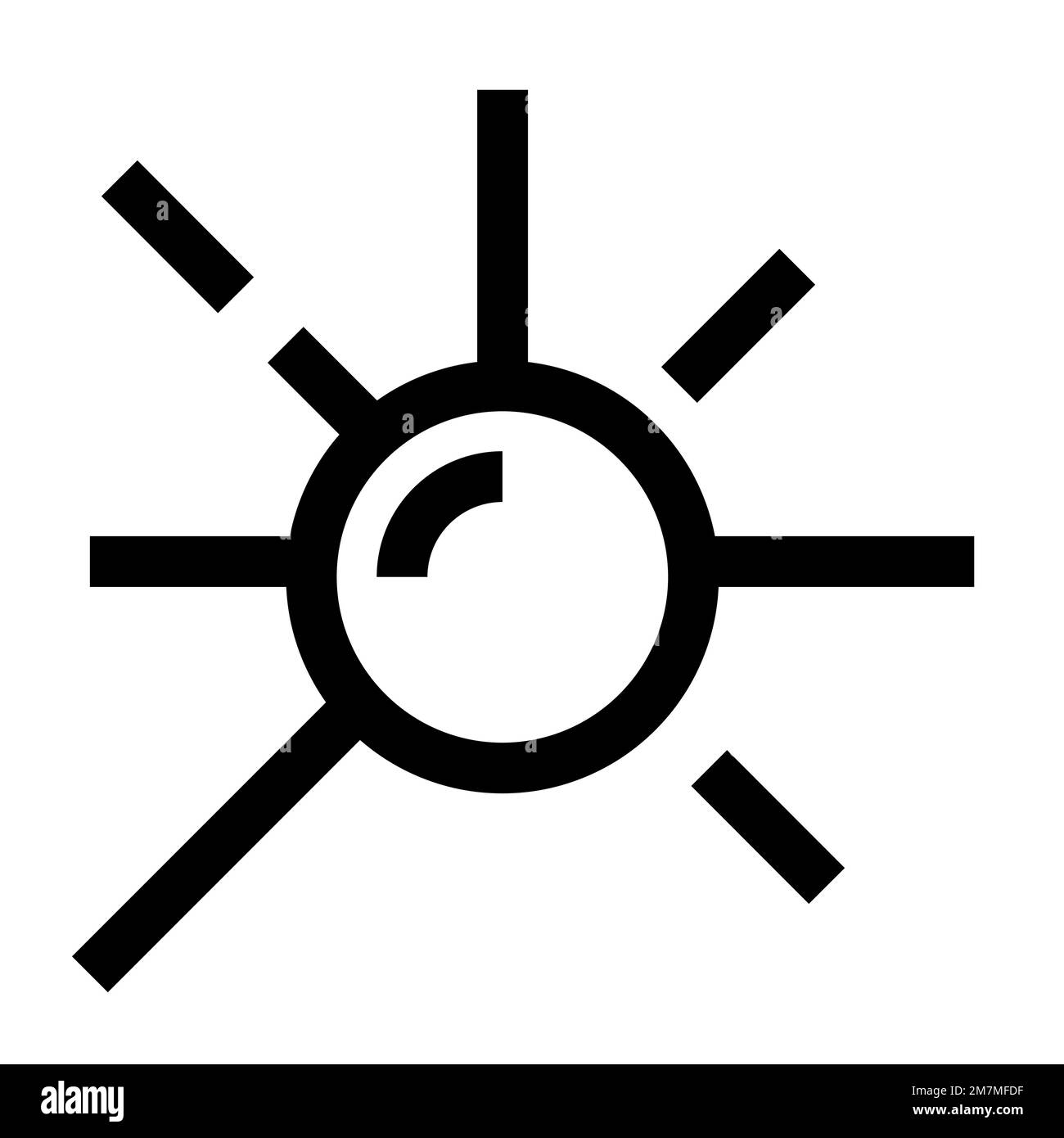 Radioactive source icon line isolated on white background. Black flat ...