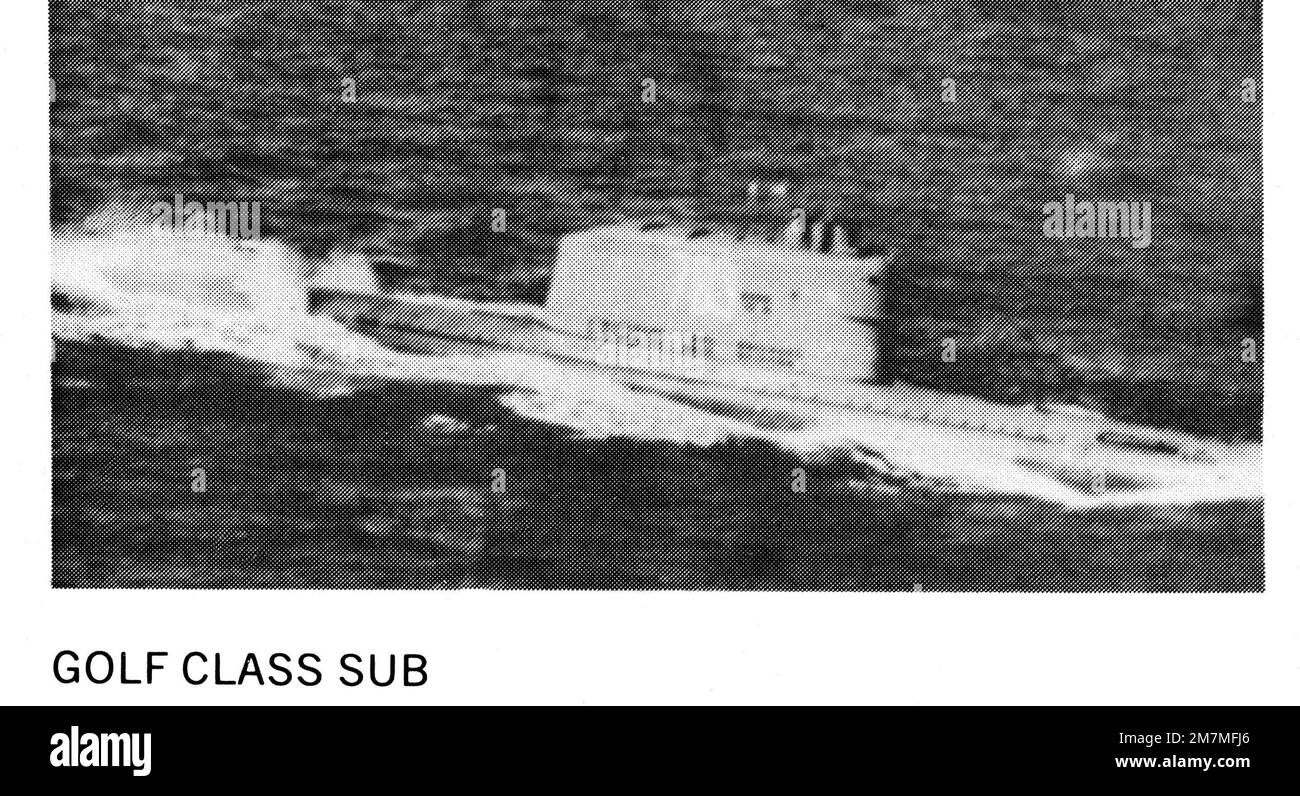 A starboard bow view of a Soviet Golf class ballistic missile submarine ...