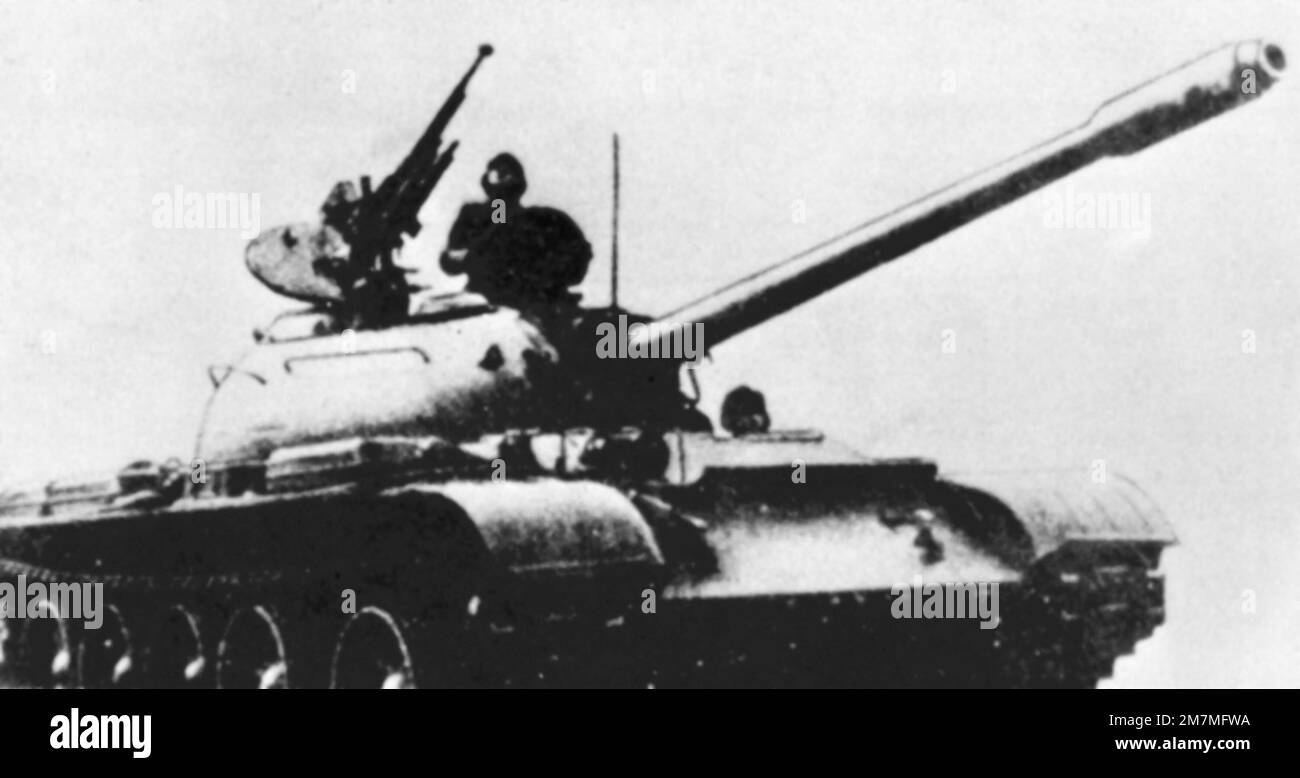 A right front view of a Soviet Tu-54 tank. Country: Unknown Stock Photo ...