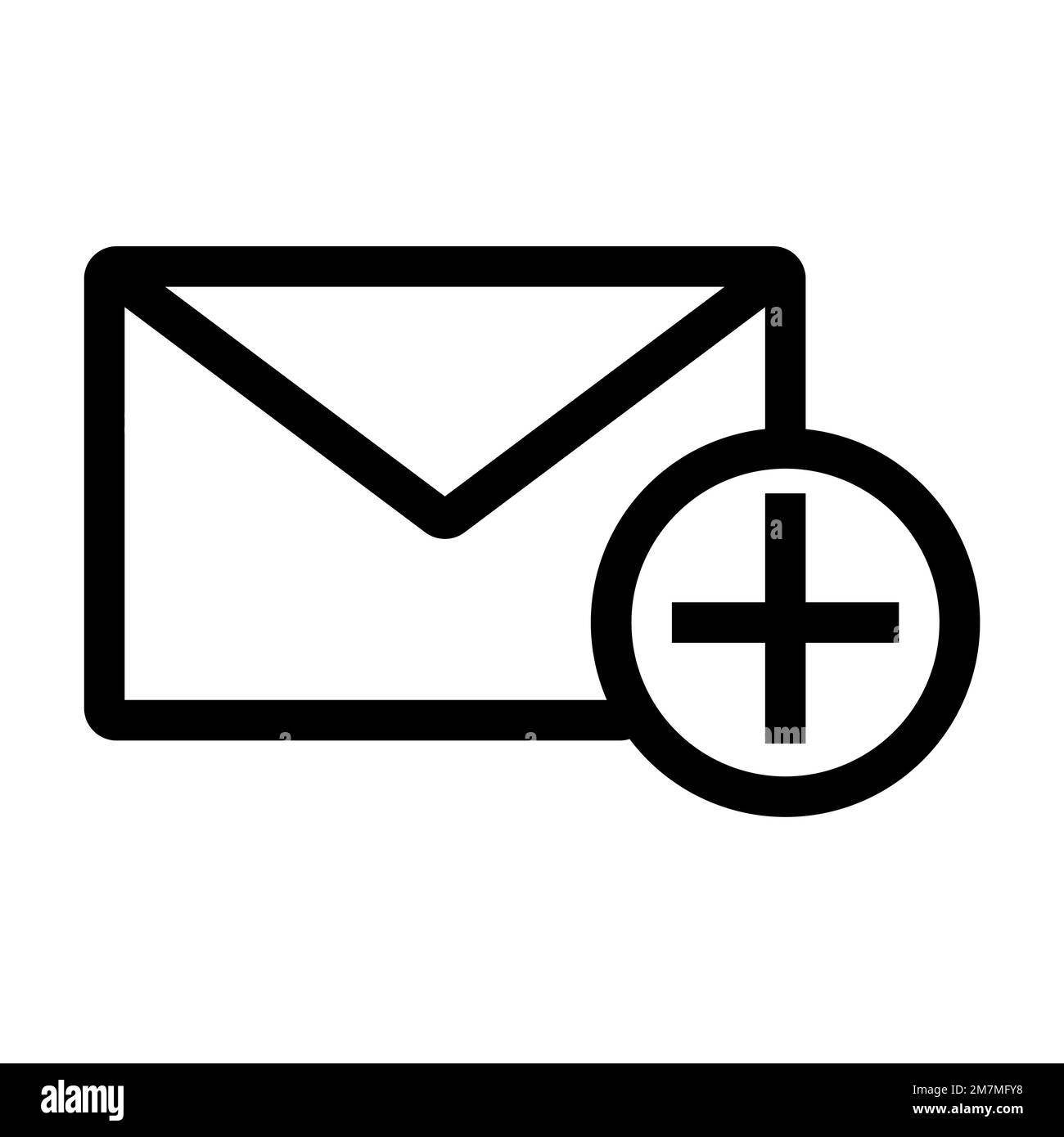 New letter icon line isolated on white background. Black flat thin icon ...