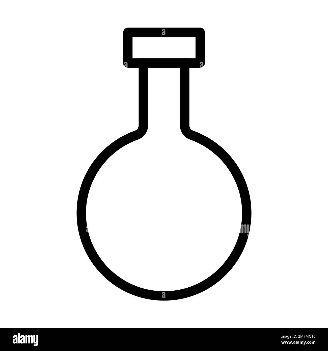 Lab flask icon line isolated on white background. Black flat thin icon ...