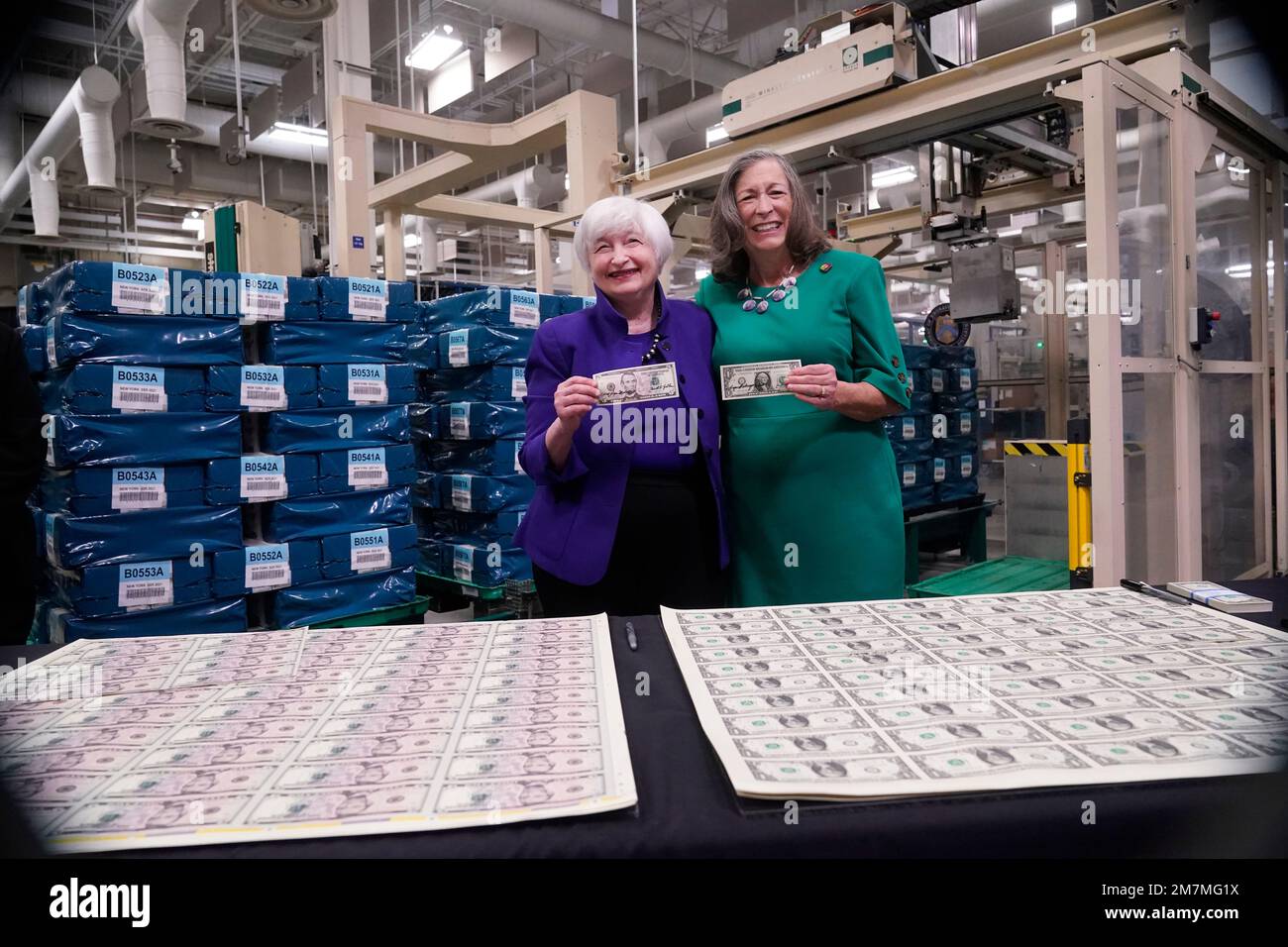 Secretary of the Treasury Janet Yellen, left, and Treasurer of the ...