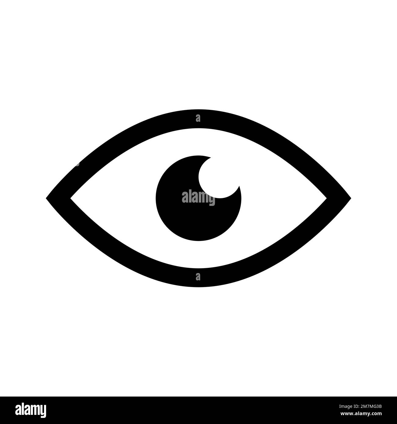 Eye looking icon line isolated on white background. Black flat thin ...