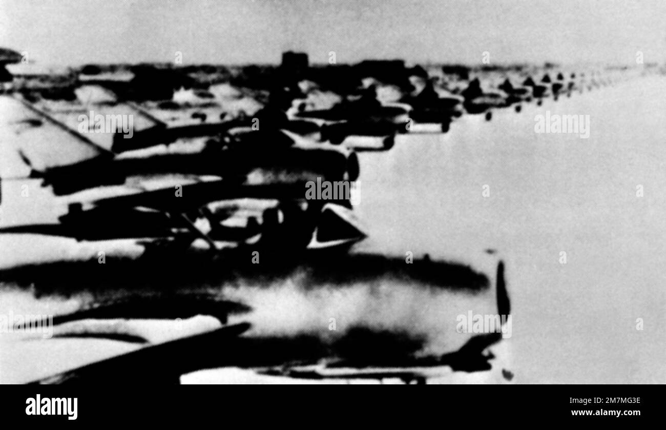 A right side view of parked Chinese MiG-15 Fagot jet fighter aircraft ...