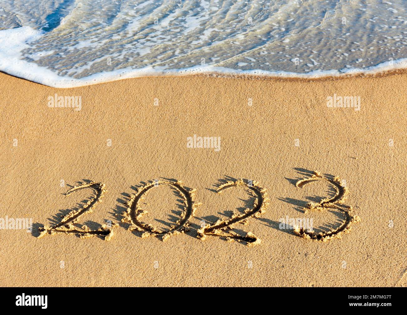 Year 2023 written in the sand hi-res stock photography and images - Alamy