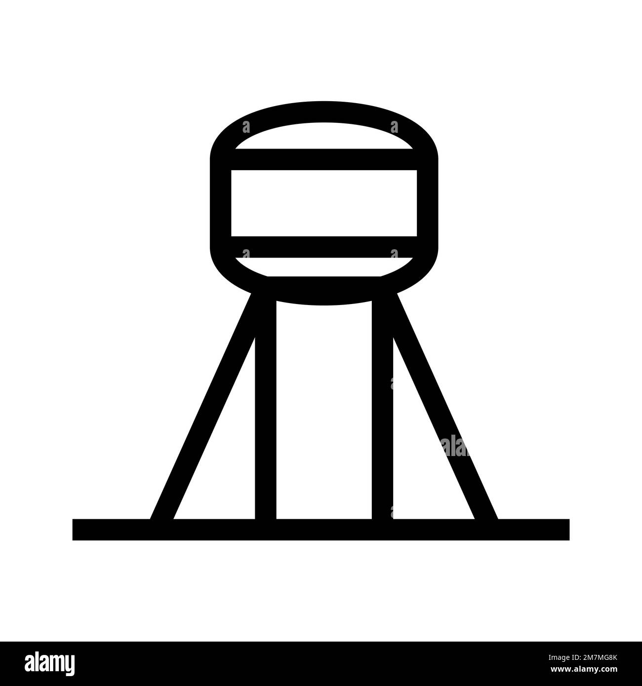 Water tower icon line isolated on white background. Black flat thin ...