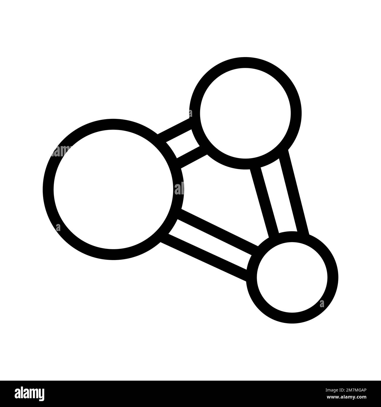 Molecule icon line isolated on white background. Black flat thin icon ...