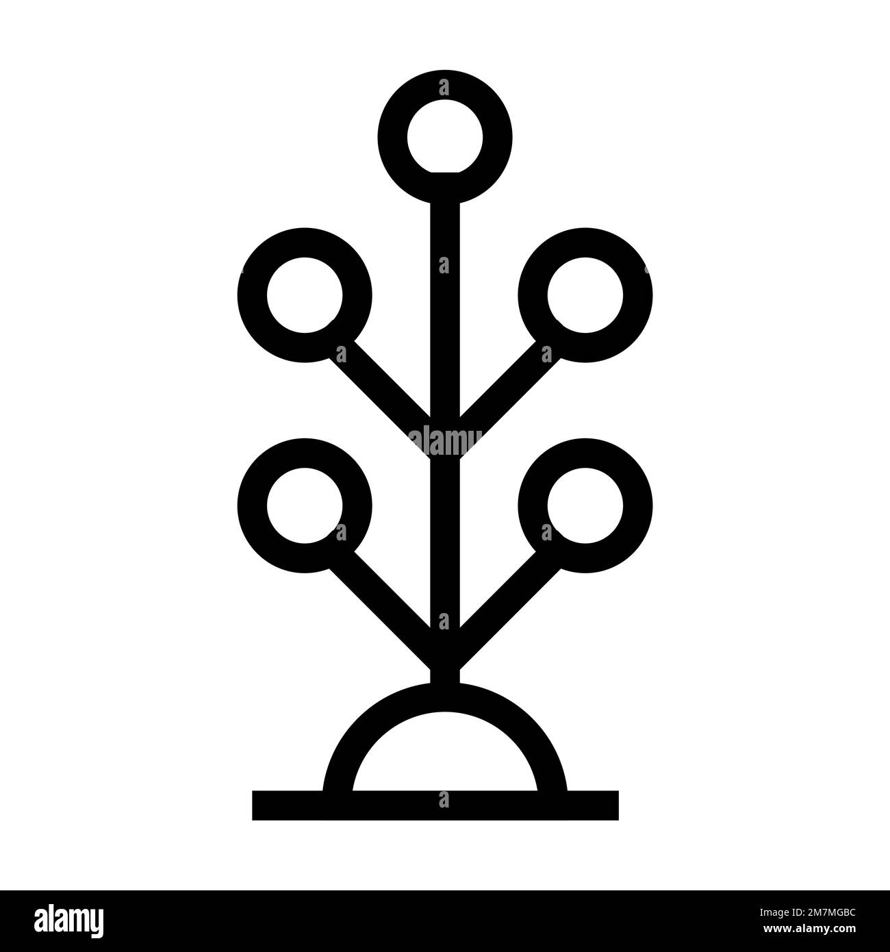 Bush icon line isolated on white background. Black flat thin icon on ...