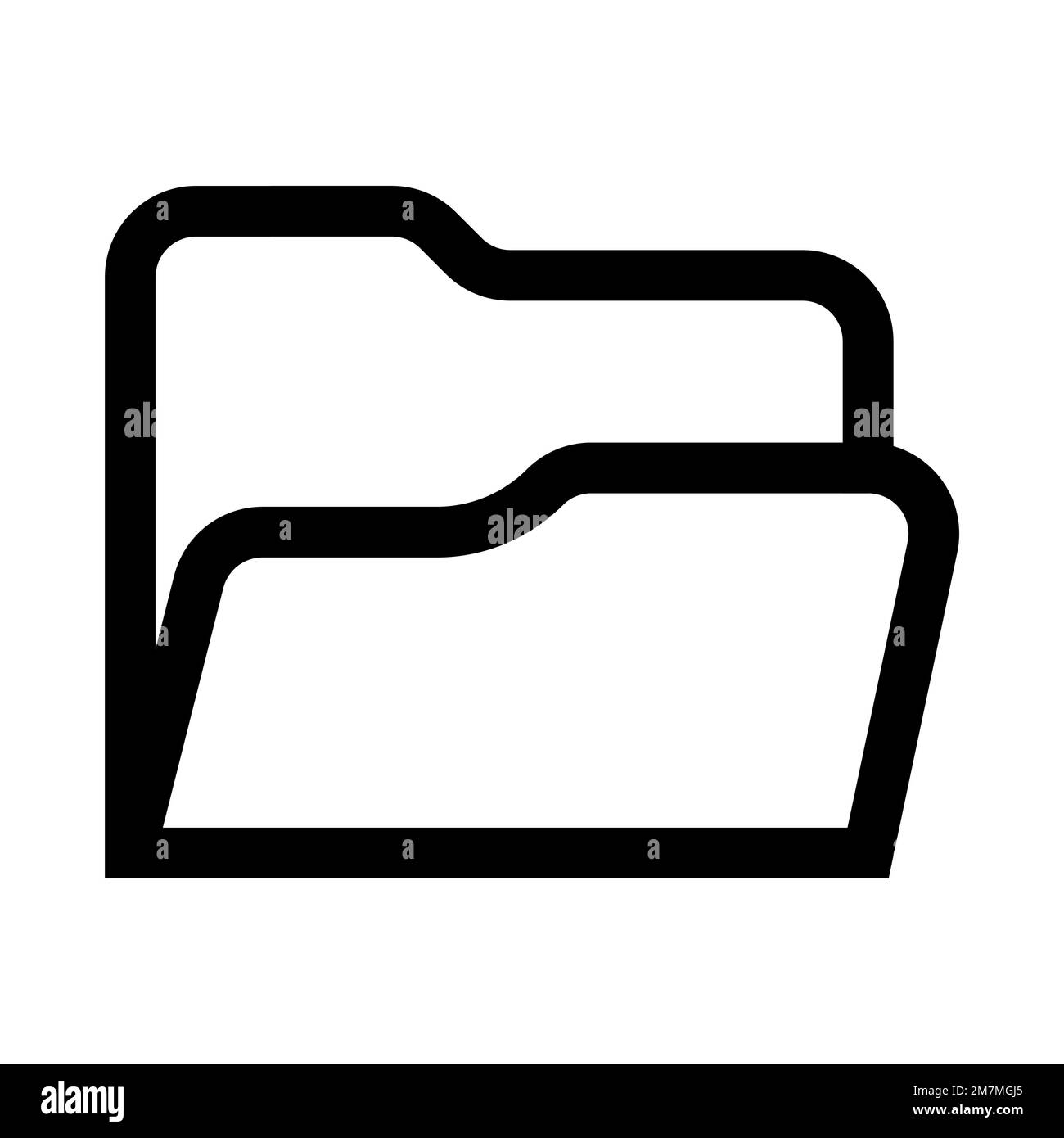 Office folder icon line isolated on white background. Black flat thin ...