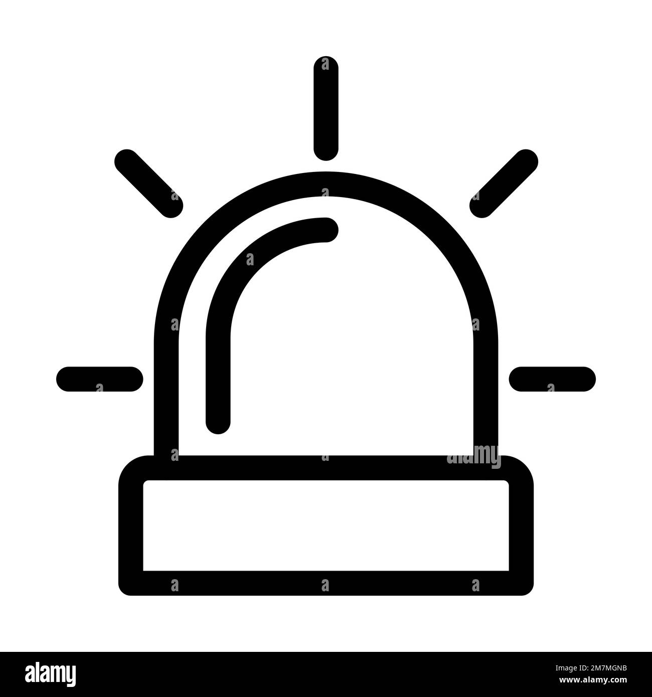 Flasher icon line isolated on white background. Black flat thin icon on ...