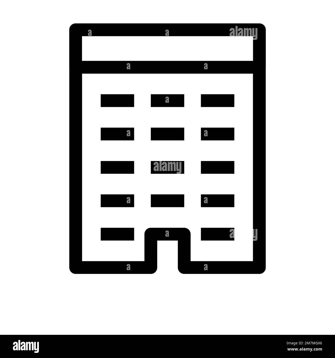Office building icon line isolated on white background. Black flat thin ...