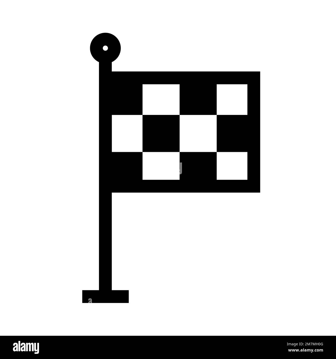 Finish flag icon line isolated on white background. Black flat thin ...