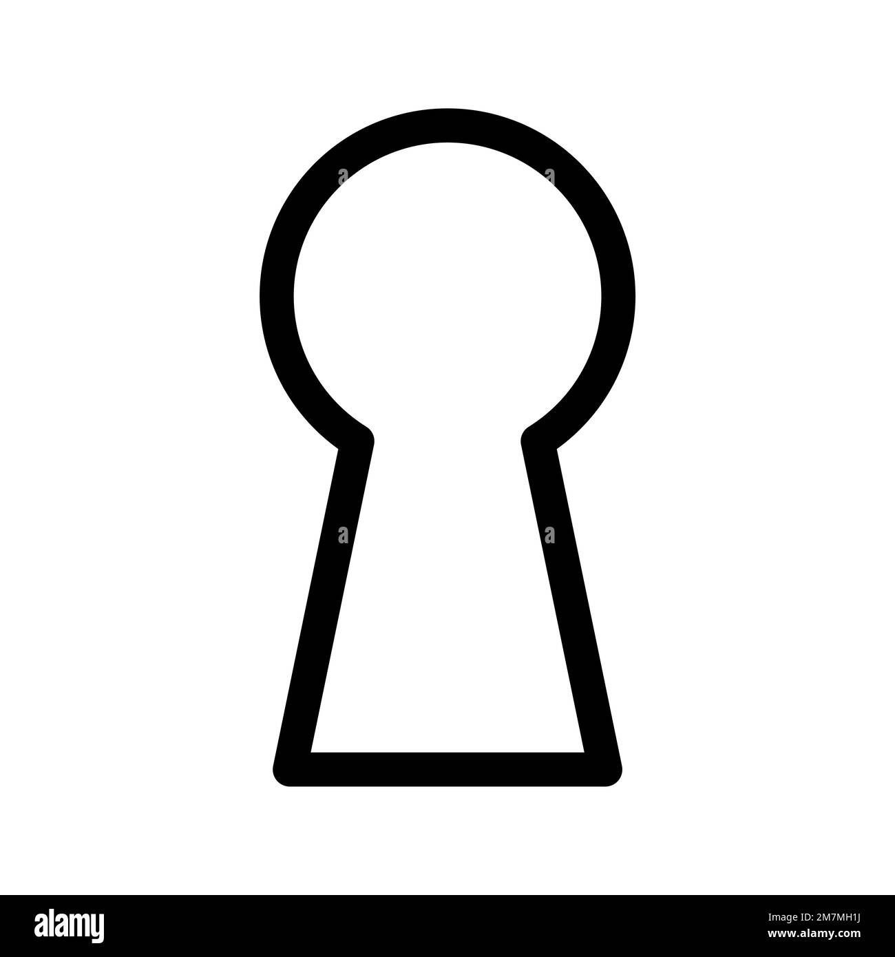 Key hole icon line isolated on white background. Black flat thin icon ...