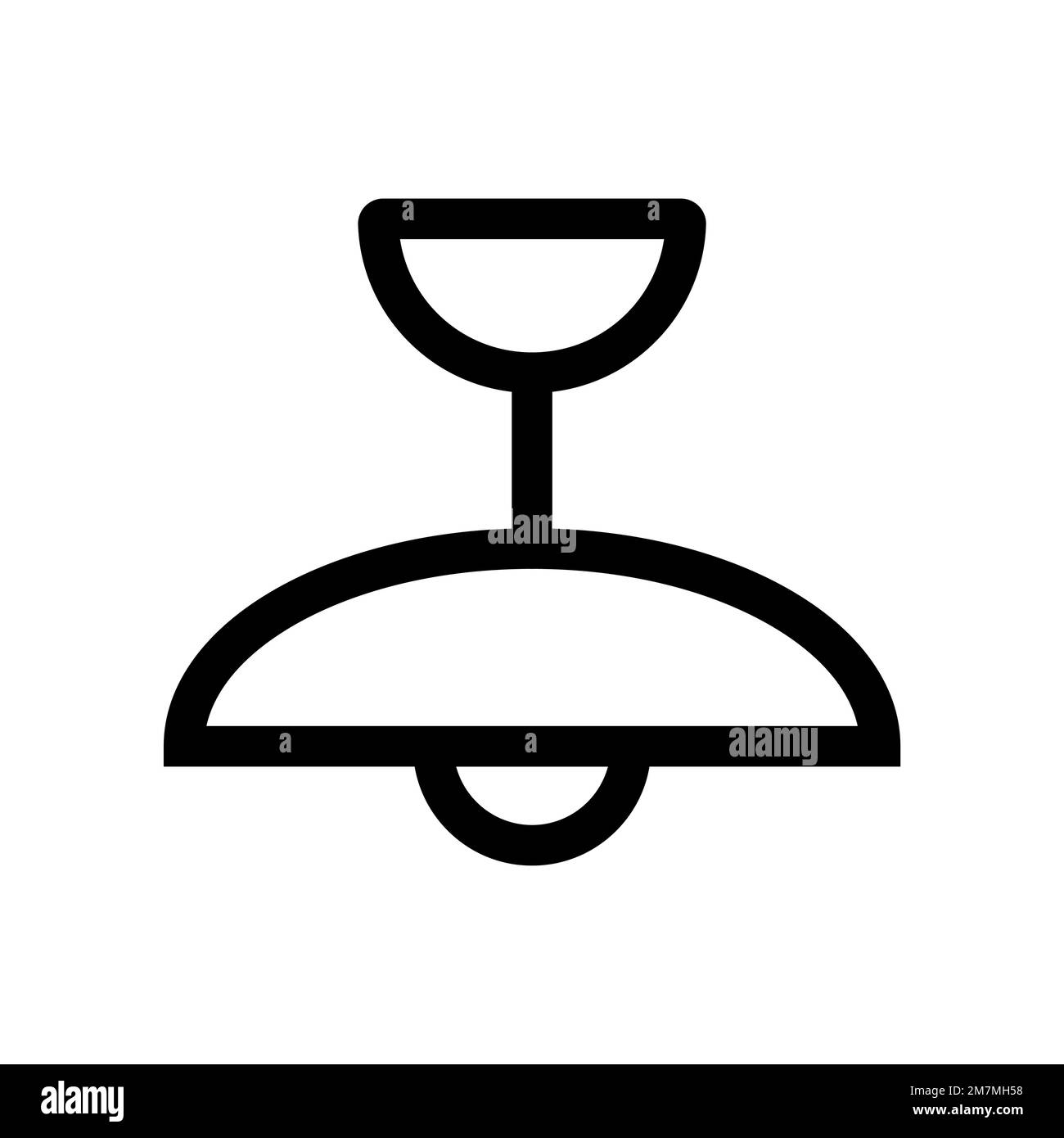 Chandelier icon line isolated on white background. Black flat thin icon ...