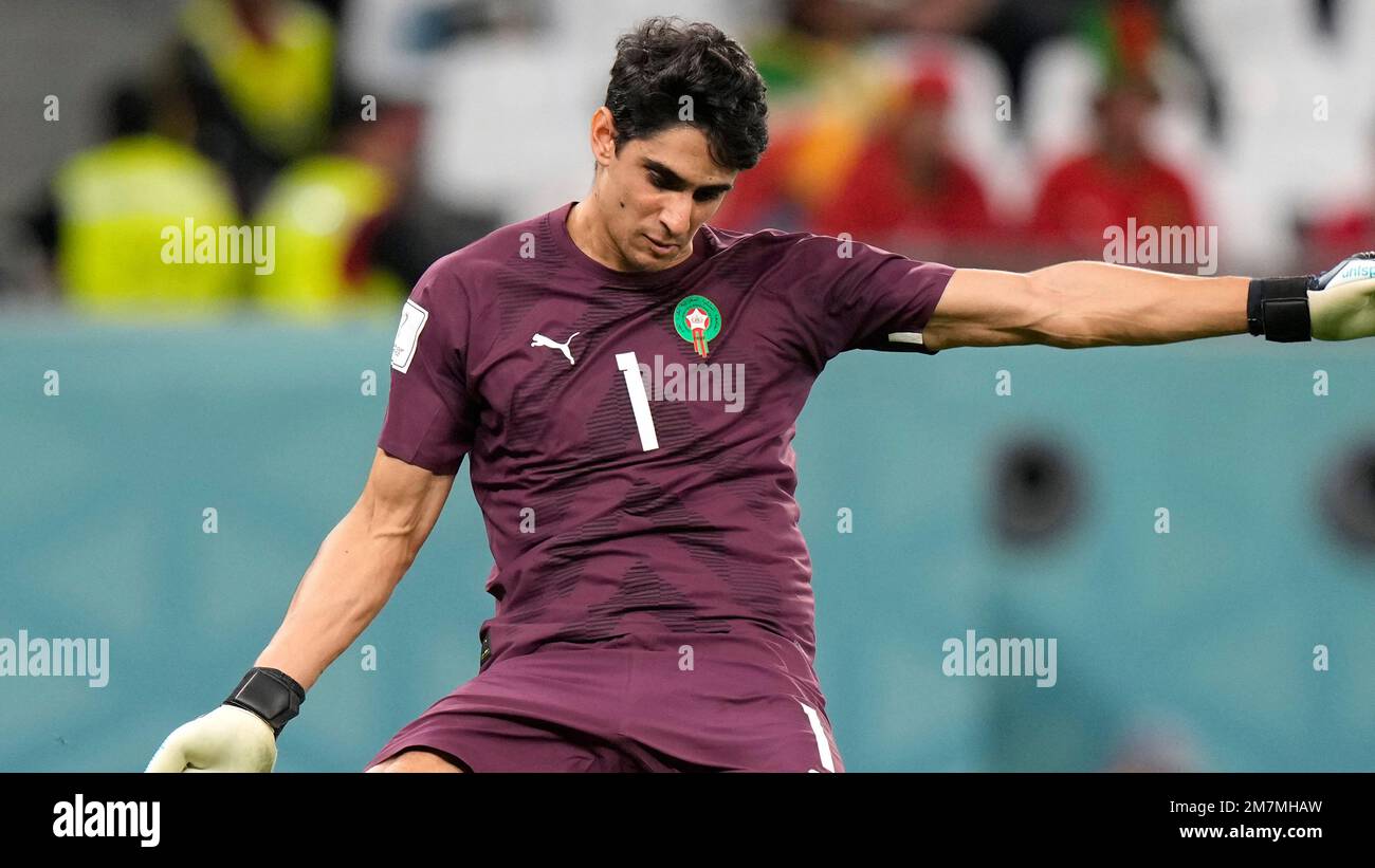 Morocco's goalkeeper Yassine Bounou in action during the World Cup ...