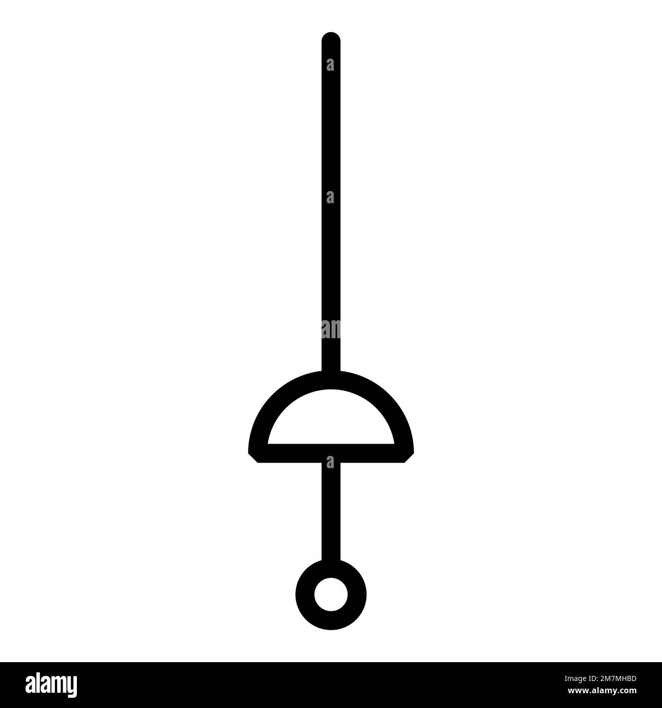 Epee icon line isolated on white background. Black flat thin icon on modern outline style ...