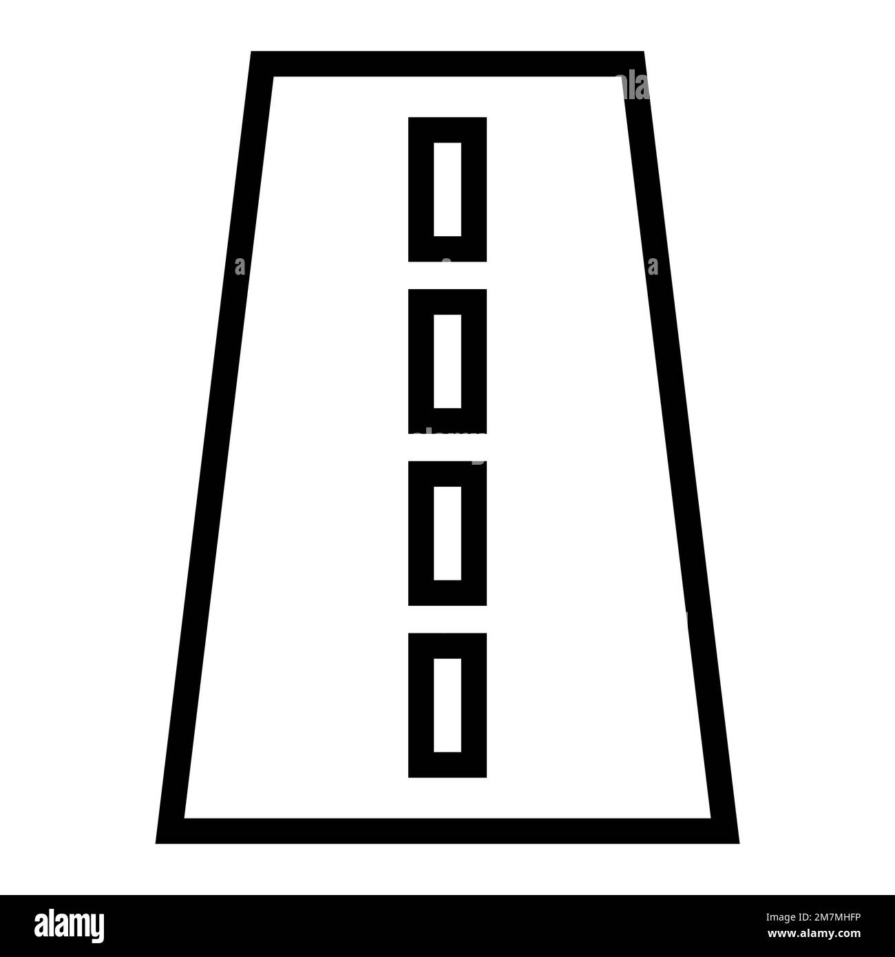 Road icon line isolated on white background. Black flat thin icon on ...