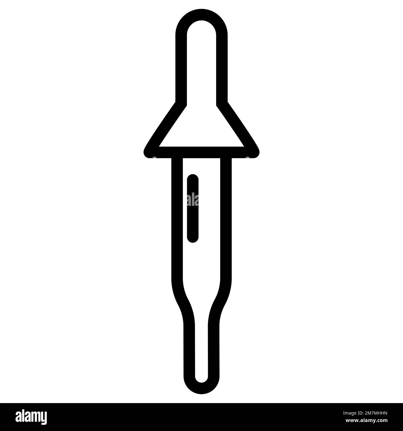 Eyedropper icon line isolated on white background. Black flat thin icon on modern outline style ...