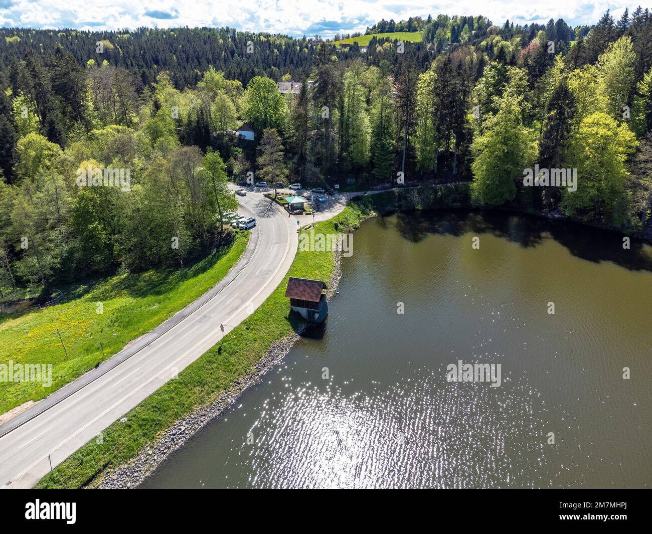 Ebnisee in swabian forest from birds eye view hi-res stock photography ...